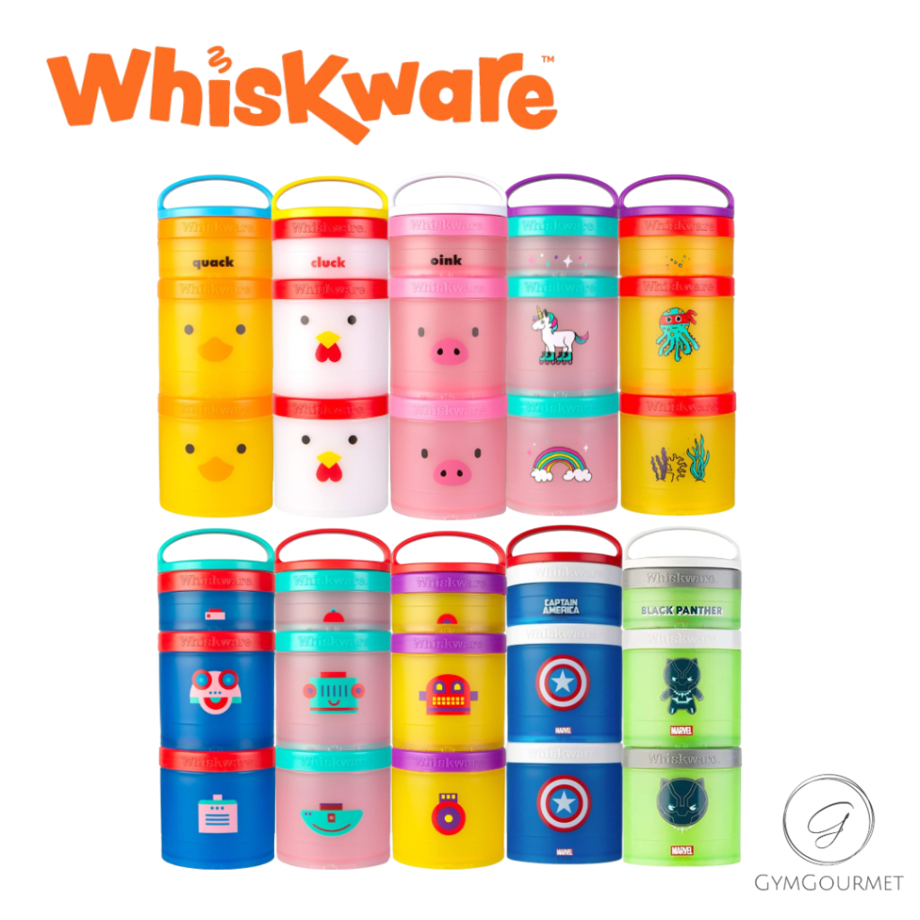 Whiskware Food and Snack Portable Containers, Three Stackable Twist ...