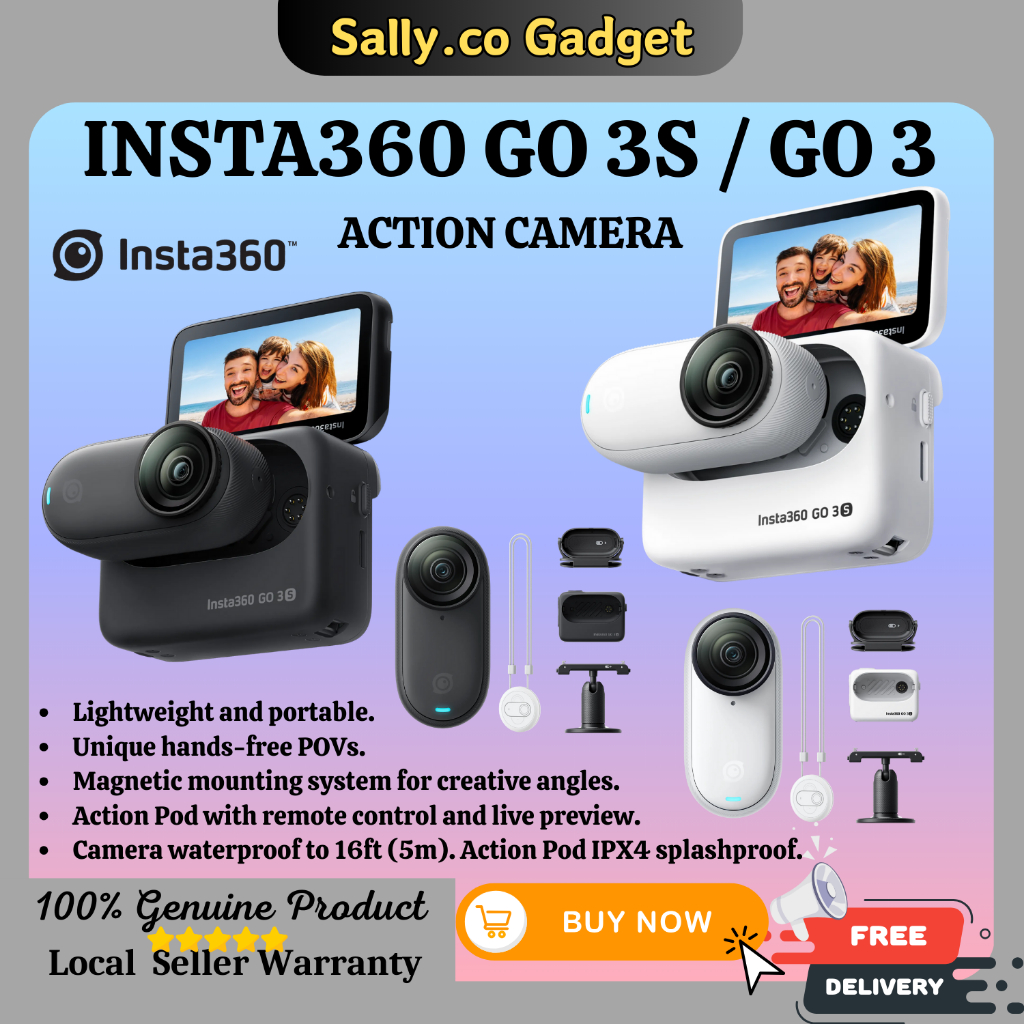 Insta360 GO 3S/ GO 3 Waterproof Mini Action Camera Touchscreen IPX8 ...