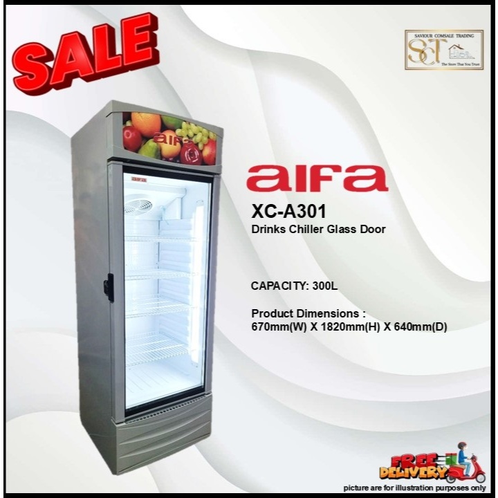 SG Brand- Aifa XC-A301 Drinks Commercial Chiller Glass Door Poultry ...