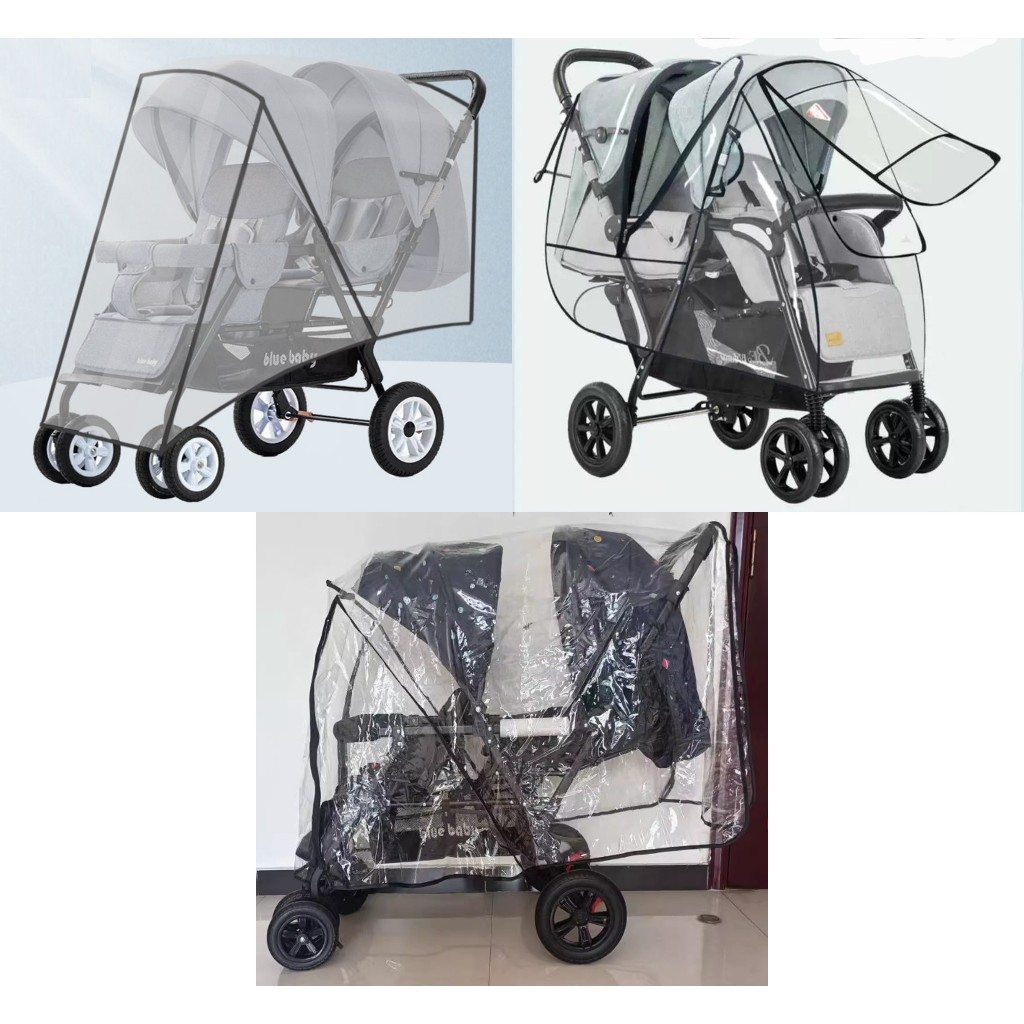 Rain Cover for Twin / Double / Tandem Stroller | Shopee Singapore