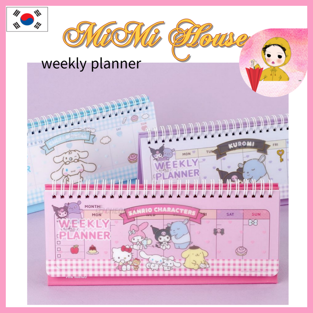 2025 Kuromi, Cinnamoroll, My Melody Weekly Planner Diary (Sticker ...