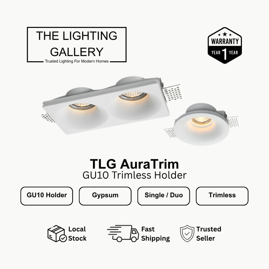 TLG AuraTrim Single or Duo Recessed Gypsum Downlight GU10 LED | Shopee ...