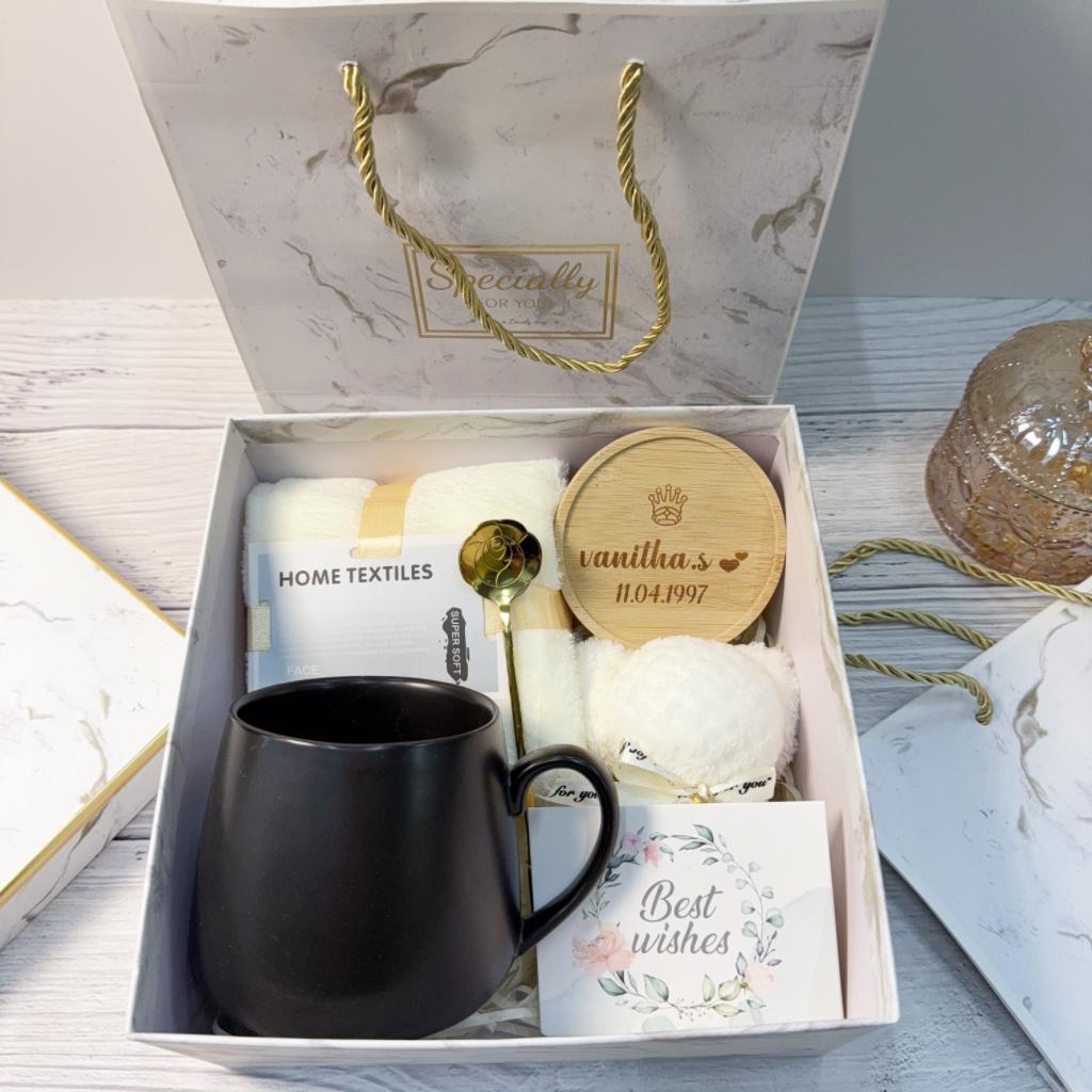 Personalised customized mug with wood coaster Custom Nama Special Gift ...