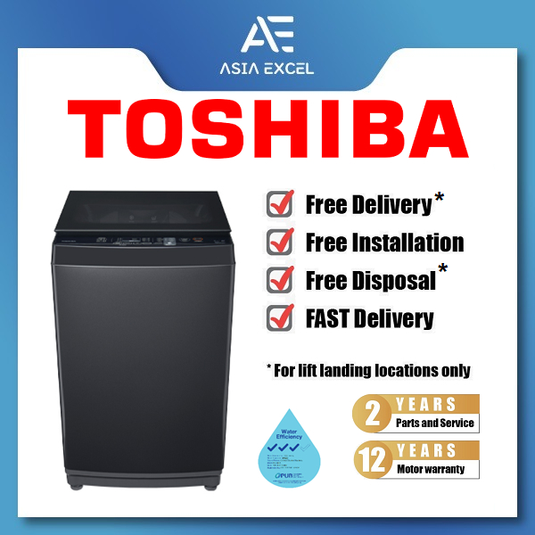 TOSHIBA AW-DUK1300KS 12KG TOP LOAD WASHING MACHINE WITH DIRECT DRIVE ...