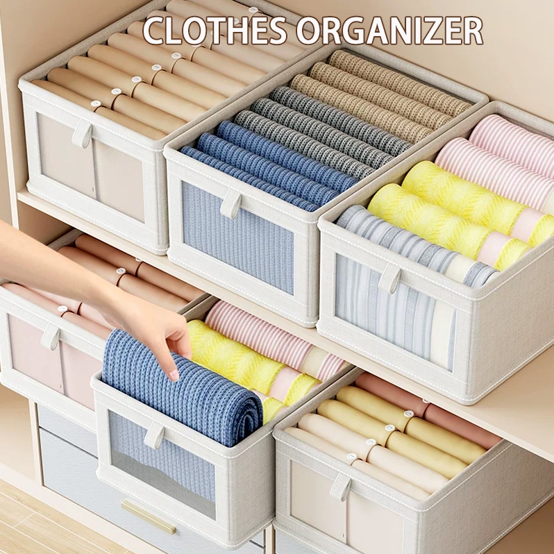 【Buy 1 Get 5 Free】Foldable Storage Box Japanese-style fabric linen ...