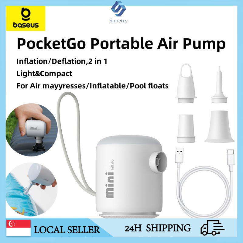 Baseus Mini Air Pump Portable Electric Inflator Pump for Air Mattresses ...