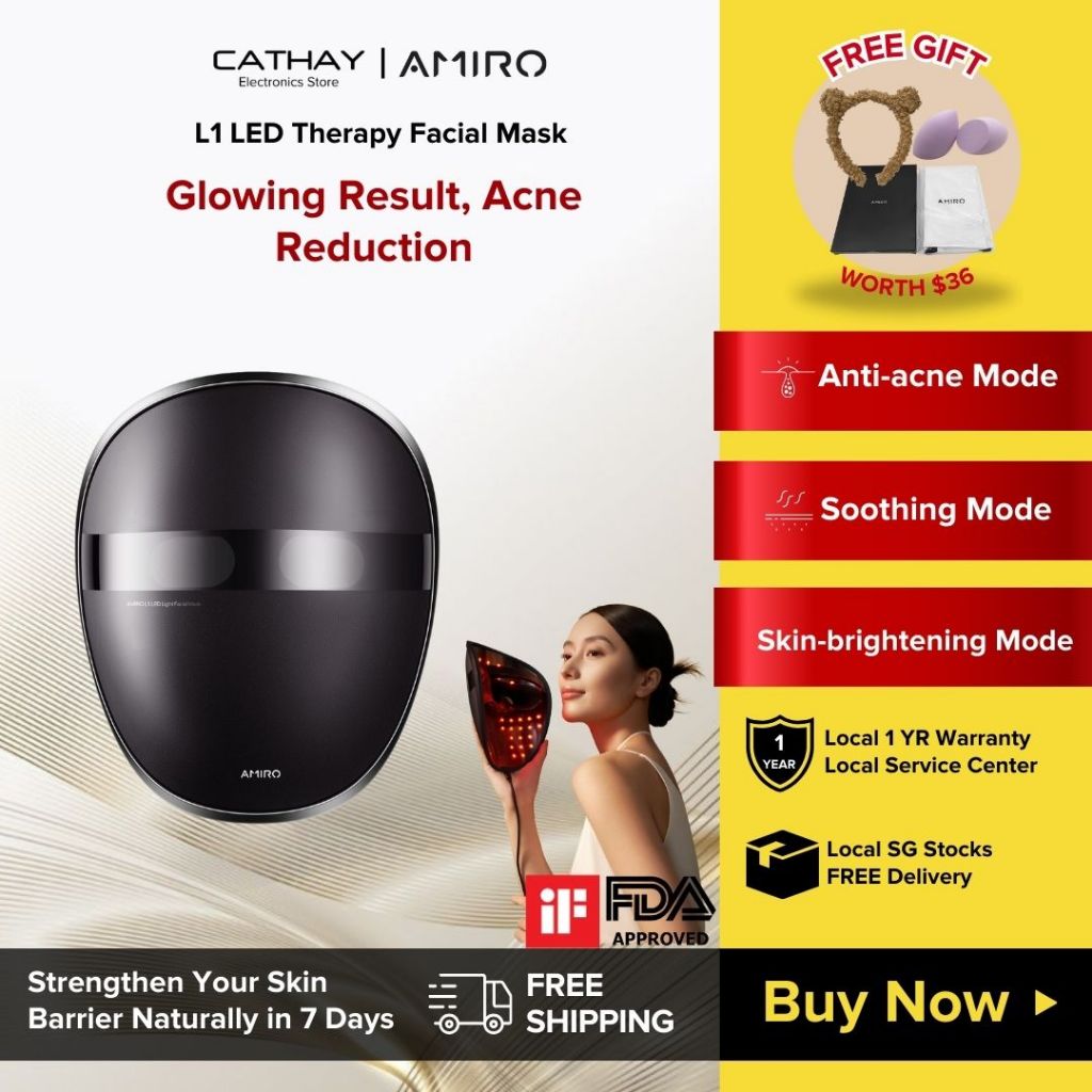 [SG Ready Stock] AMIRO L1 LED Therapy Facial Mask, Restore Skin, Acne ...