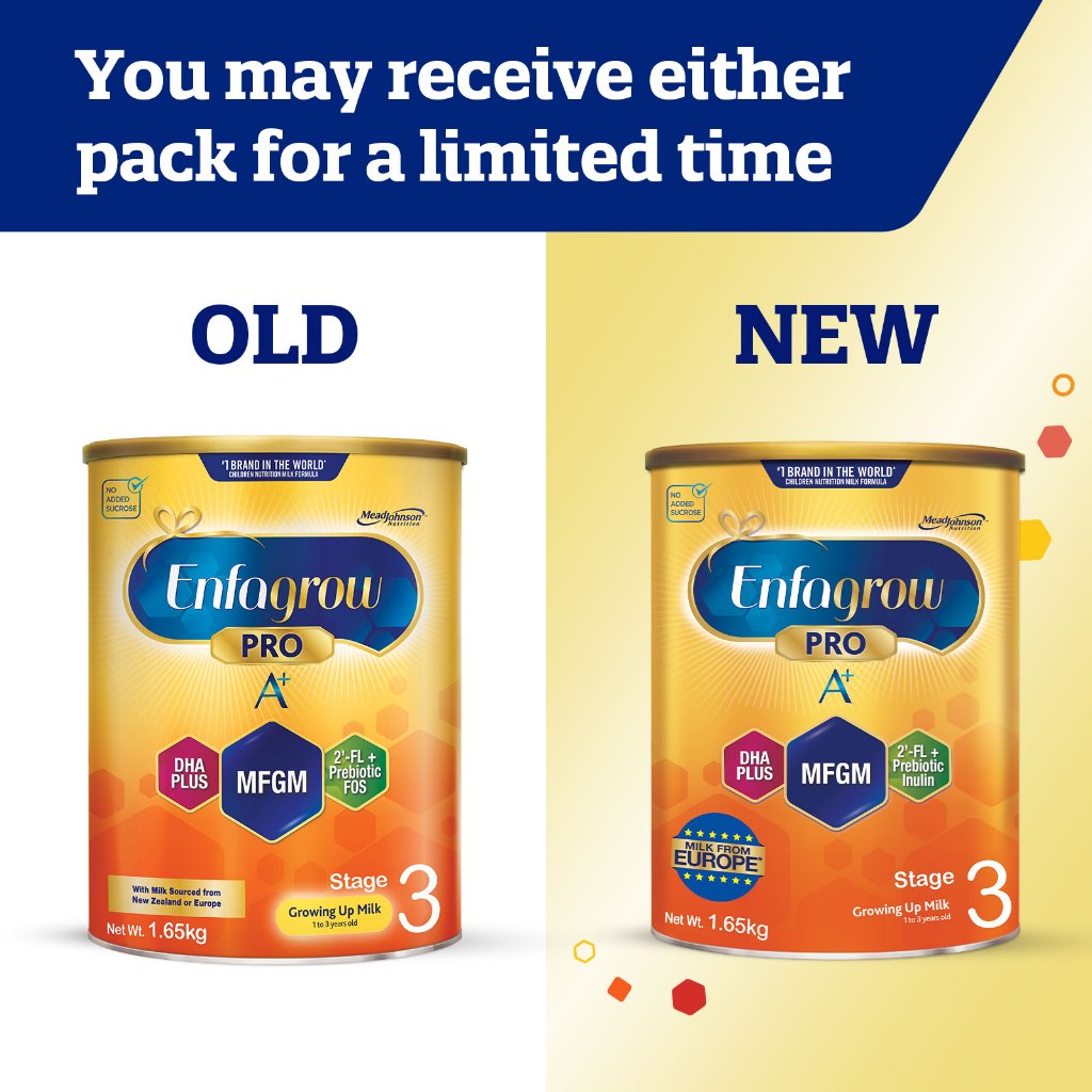 [Bundle of 3] Enfagrow Pro A+ Stage 3 Milk Powder Formula for Children DHA+ (1-3Y) 1.65kg ...