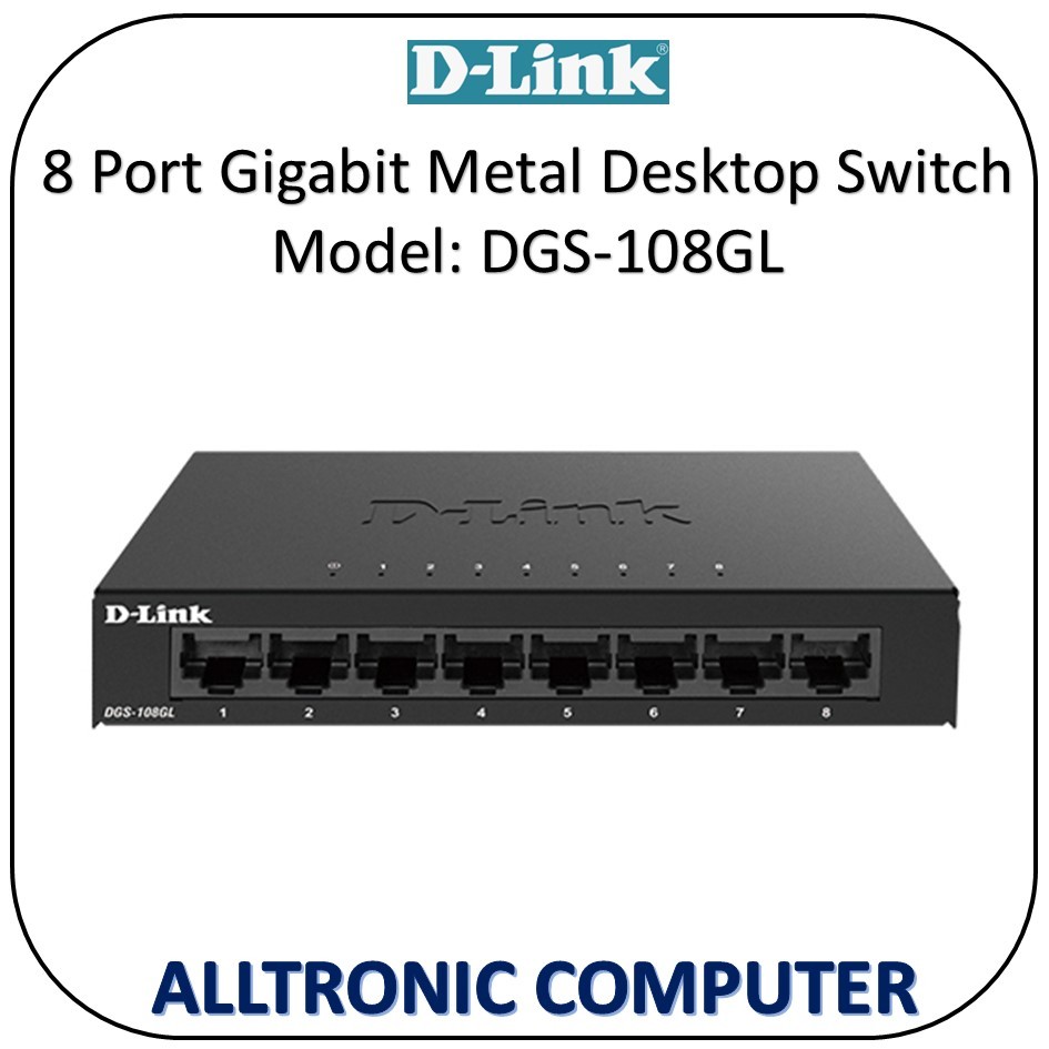 D-Link 8 Port Gigabit Metal Unmanaged Desktop Switch DGS-108GL / Dlink DGS108GL Switch | Shopee ...