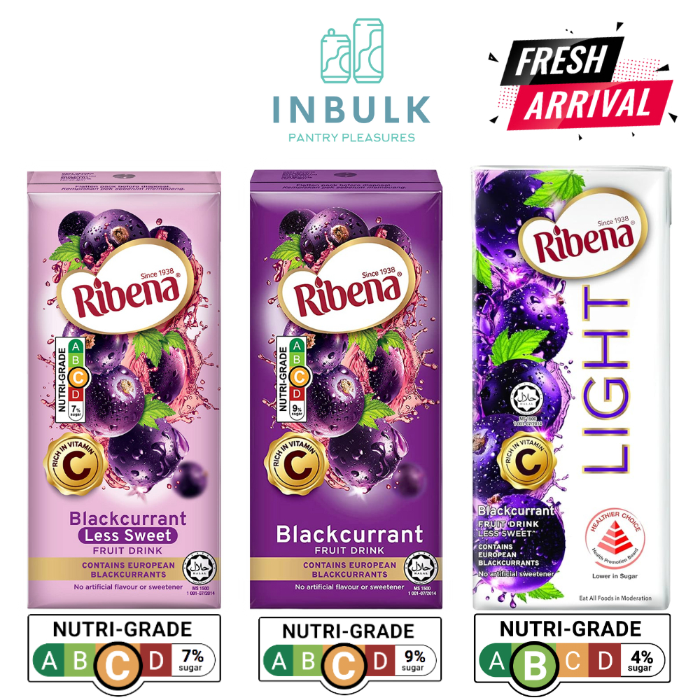 Ribena Blackcurrant Fruit Drink [Original/Less Sweet/Light] (200ml x 24 ...