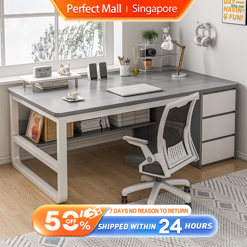 PM Office Computer Table With Drawer Cabinet Home Wooden Student Study ...