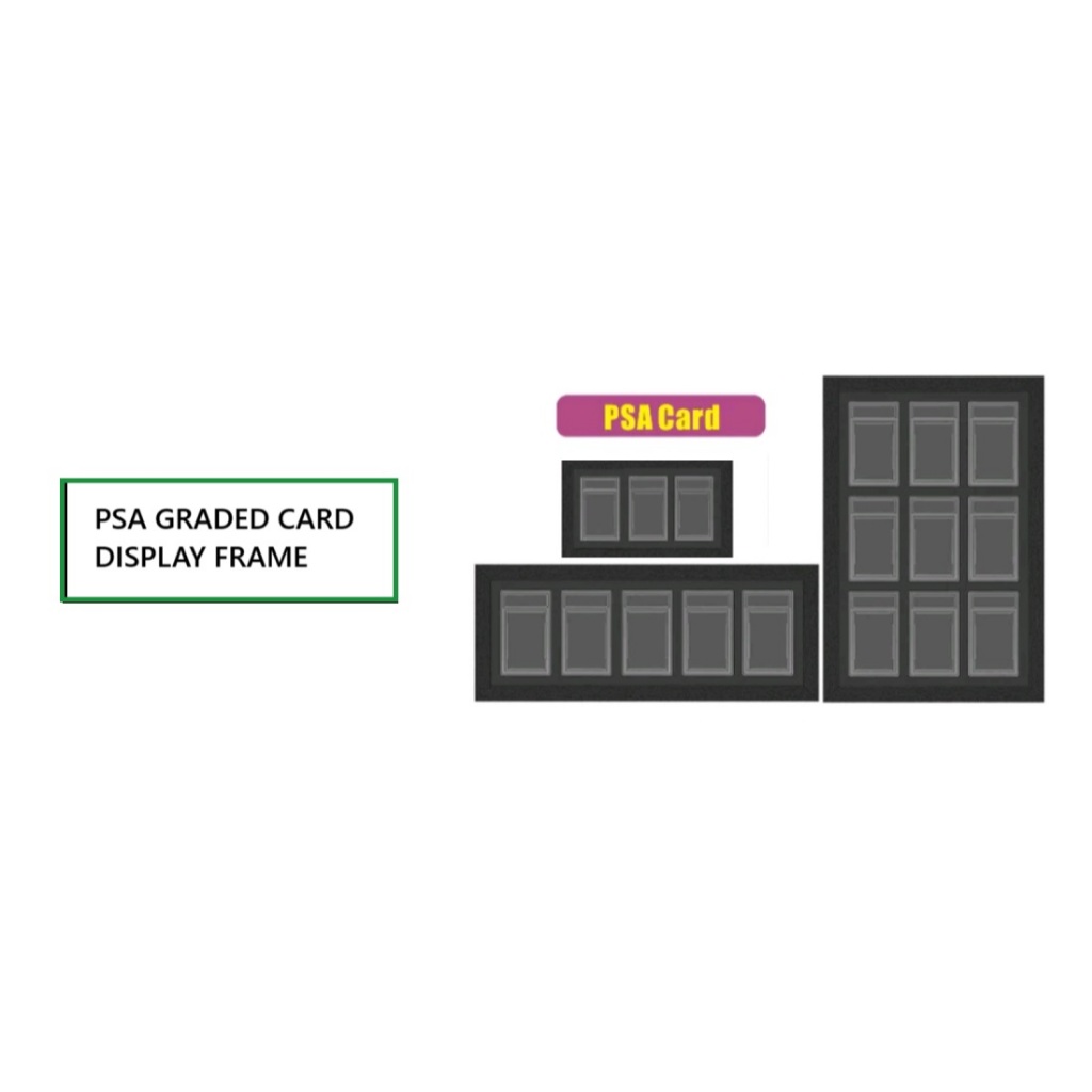 PSA Graded Card WOODEN DISPLAY FRAME (3/5/9 Grid) - POKEMON/TCG ...