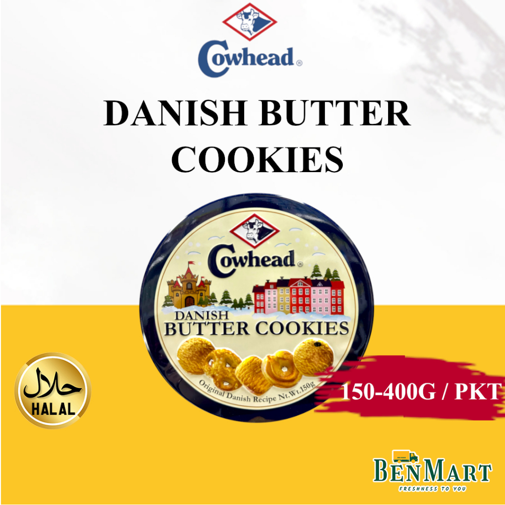 [BenMart Dry] Cowhead Danish Butter Cookies Tin 150/400g - Halal ...