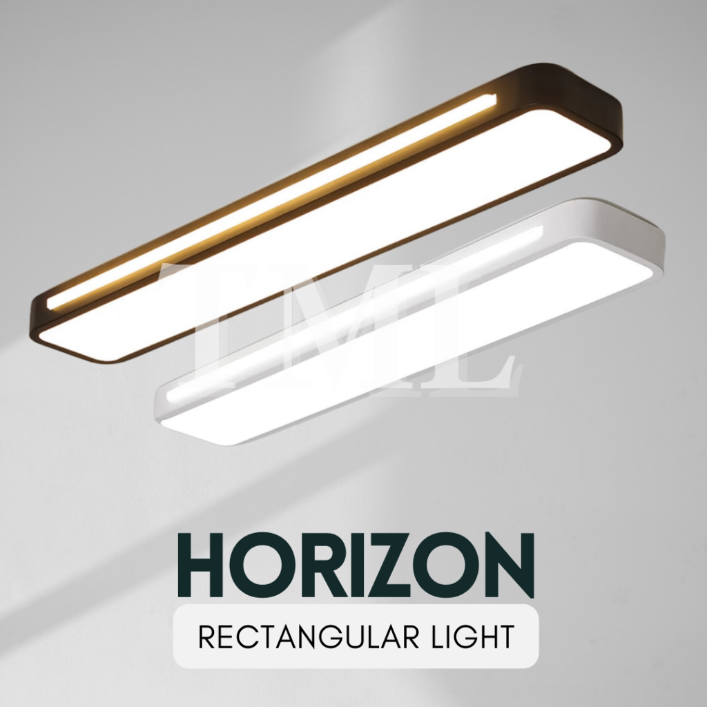 Nordic Horizon Black White Rectangular Linear Pod Led Ceiling Light ...