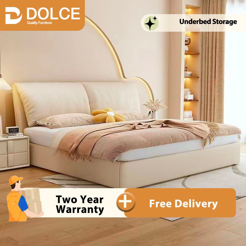 🇸🇬Techno Fabric And Solid Wood Bed Frame Storage Bed Frame Mattress ...