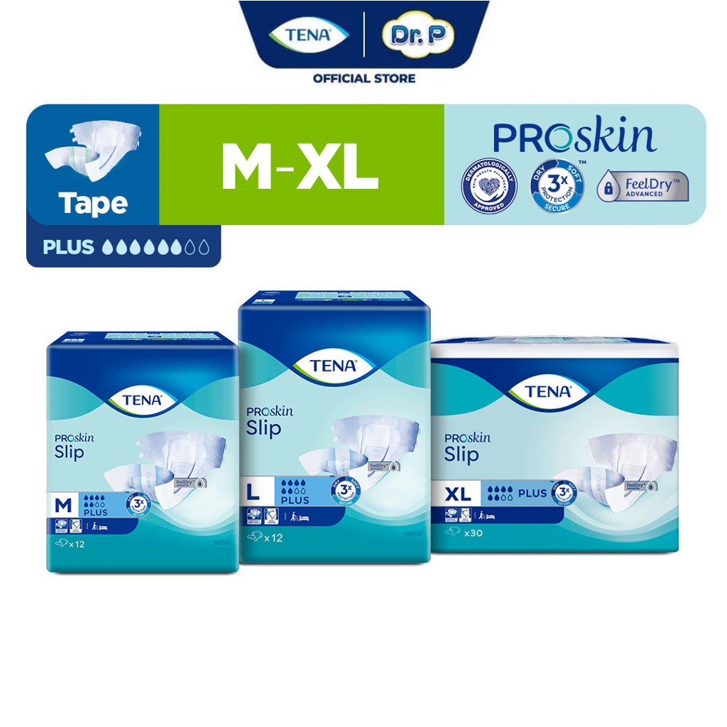 Tena PROskin Slip Plus Adult Tape Diapers M/L/XL Size | Shopee Singapore