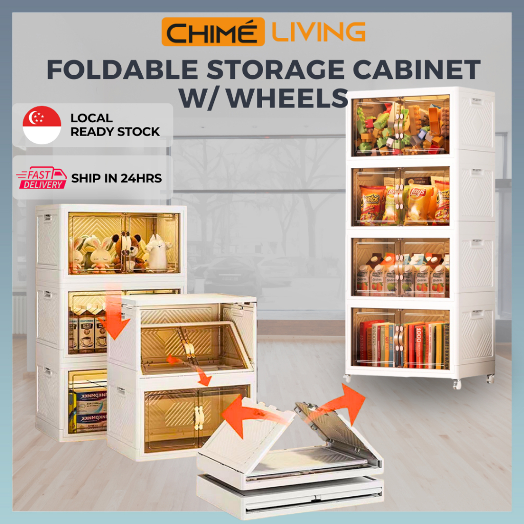 Foldable Folding Cabinet Wardrobe with Wheels | Collapsible Drawer ...