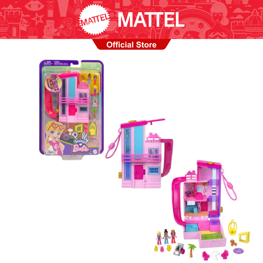Polly Pocket Barbie Dreamhouse Compact, Dollhouse Playset With 3 Micro ...