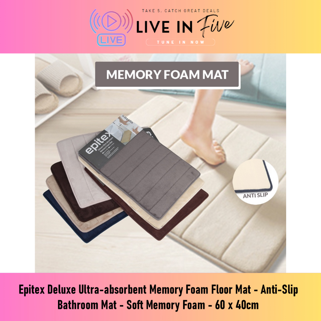 [Bundle of 2] Epitex Deluxe Ultra-absorbent Memory Foam Floor Mat ...