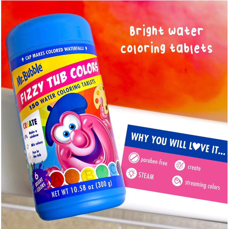 Mr. Bubble Fizzy Tub Colour Tablets (150pcs) 300g | Shopee Singapore
