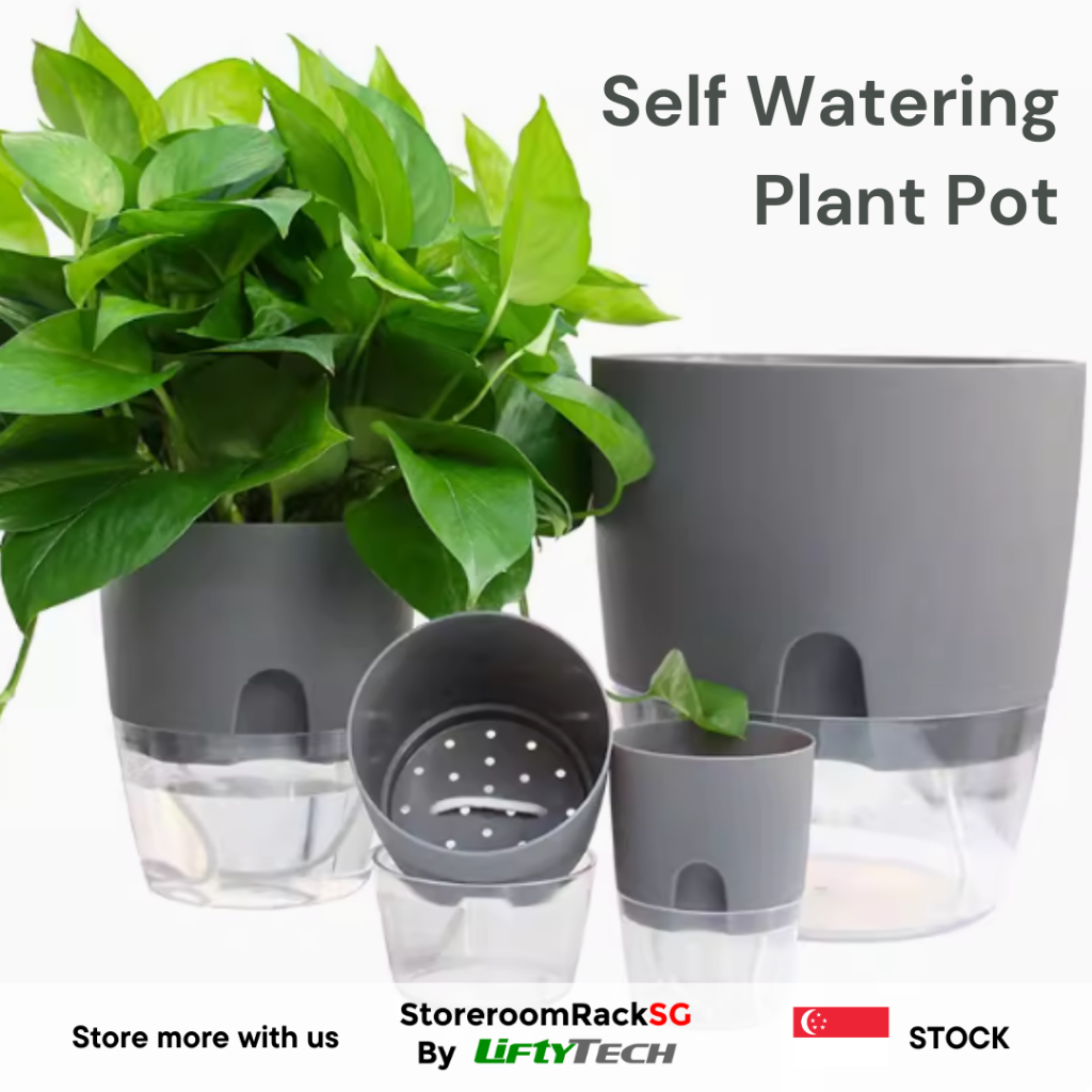 Self-Watering Plant Pot with Transparent Reservoir - Matte Finish ...
