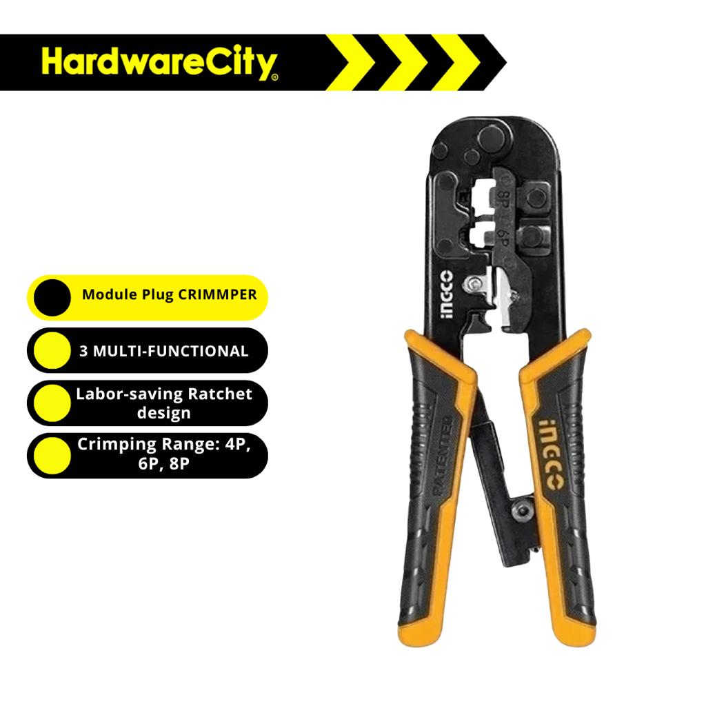 INGCO Module Plug CRIMMPER 8"/200MM HMPCN2468R For 4P, 6P & 8P | Shopee ...