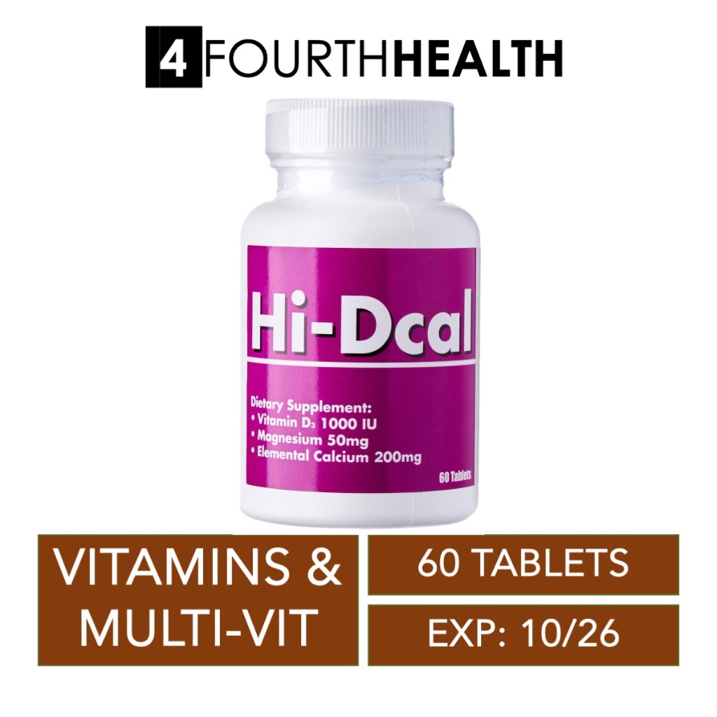 Hi-Dcal Calcium + Vitamin D3 1000IU Multivitamin Dietary Supplement ...