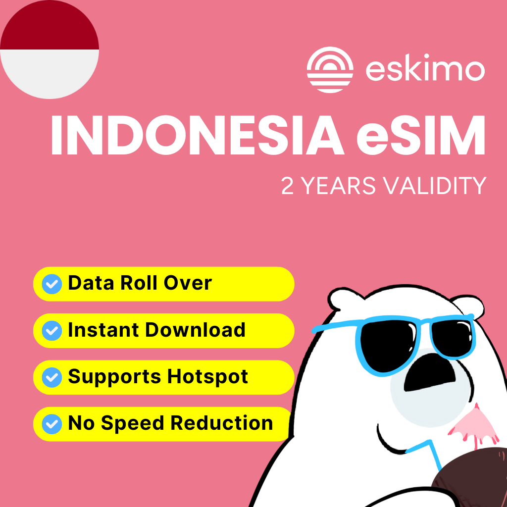 Eskimo eSIM Indonesia Data Plan (10GB and 5GB) - How to Redeem in Description | Shopee Singapore