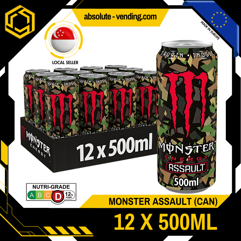 MONSTER ENERGY ASSAULT 500ML X 12 (CAN) | Shopee Singapore