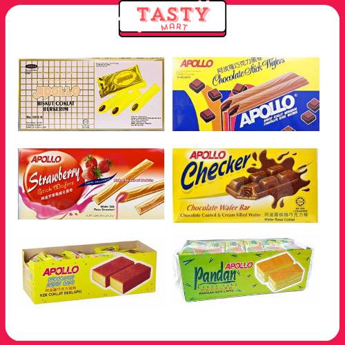 【Tasty Mart】24 packs x 18gm/25gm/30gm - Apollo Checker Wafer Bar ...