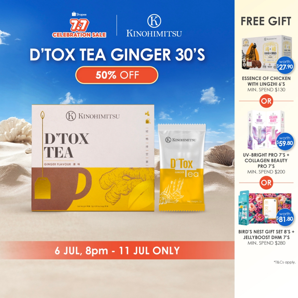 Kinohimitsu D'Tox Ginger Tea Bag 2g - Digestive Health Support, Slimming, Weight Loss ...