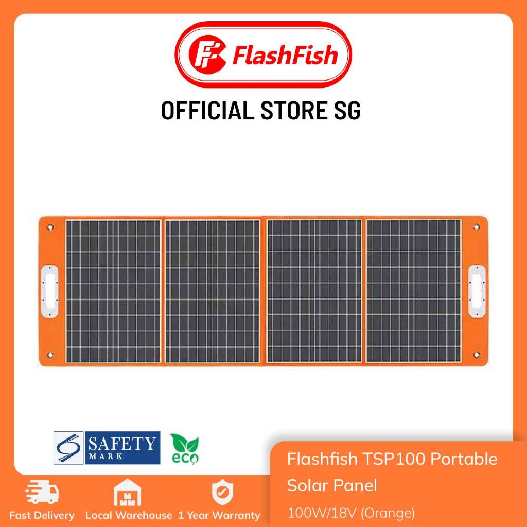 FlashFish 18V TSP 100W Portable Foldable Solar Panel for Phone Laptop ...