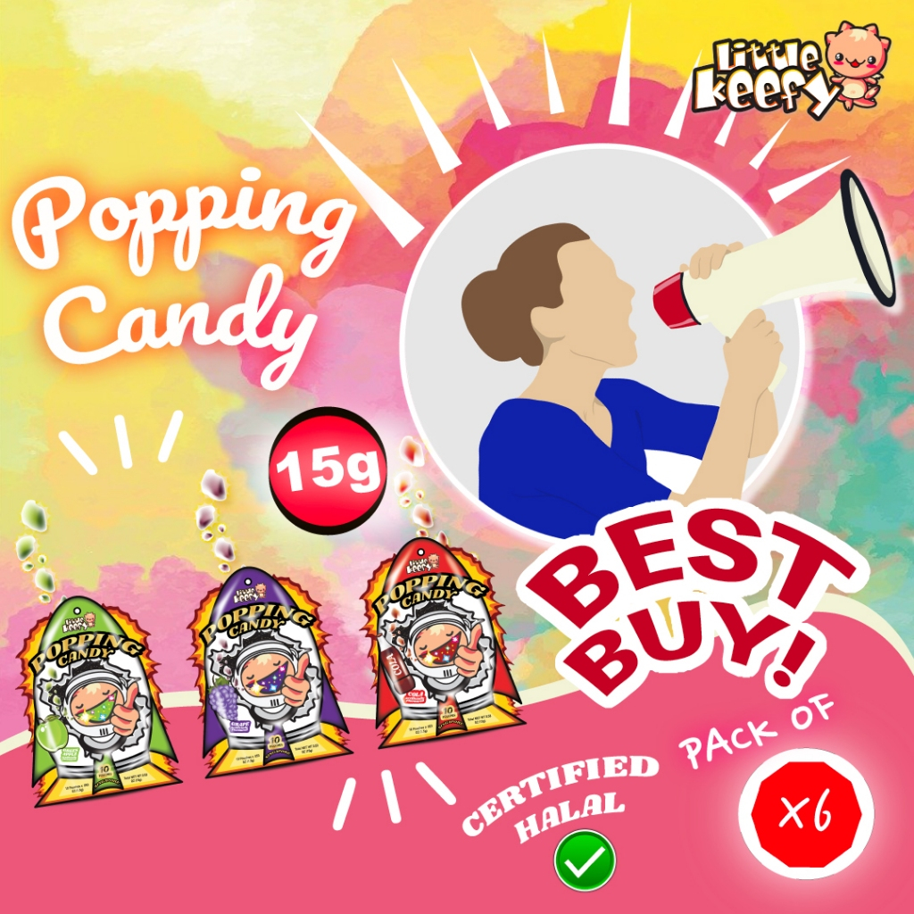 15g) Best Buy: Little Keefy Popping Candy | 3 Flavours | Pack of 6 ...