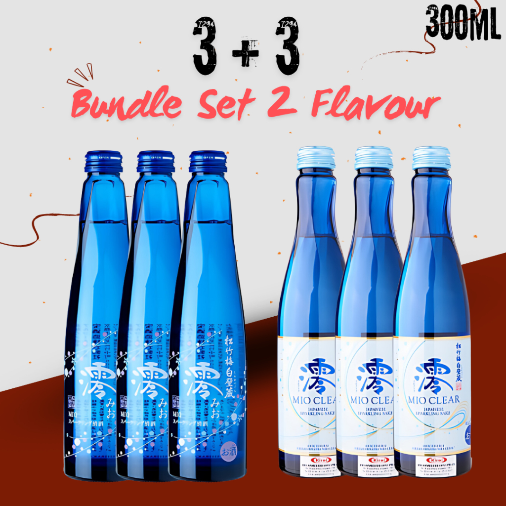 Takara Mio Sparkling Sake Original & Clear Flavour 300ml Bundle Set ...