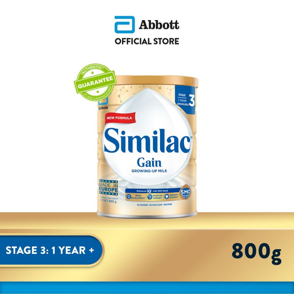 Similac Gain 5MO Stage 3 Growing-Up Baby Milk Powder Formula (800g ...