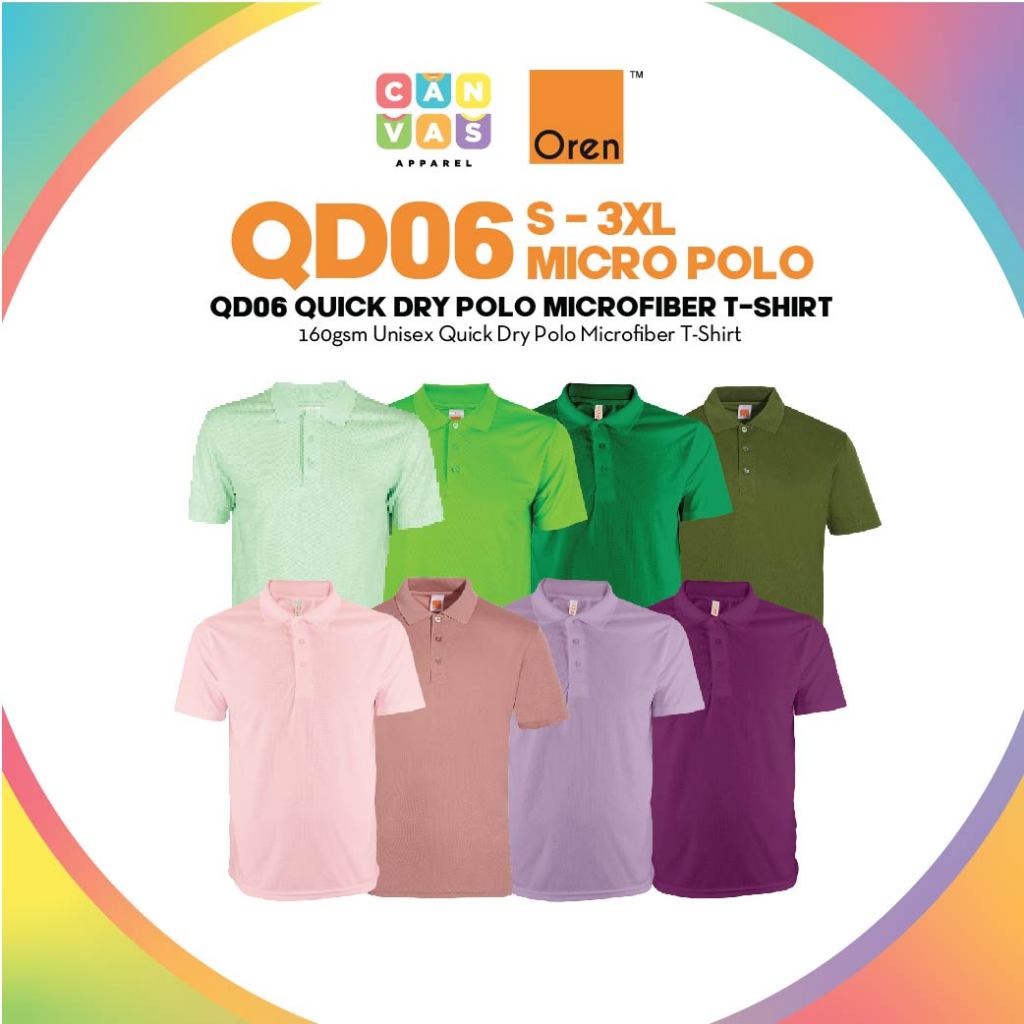 CANVAS x OREN SPORT Tshirt Plain Unisex Quick Dry Tshirt Polo ...