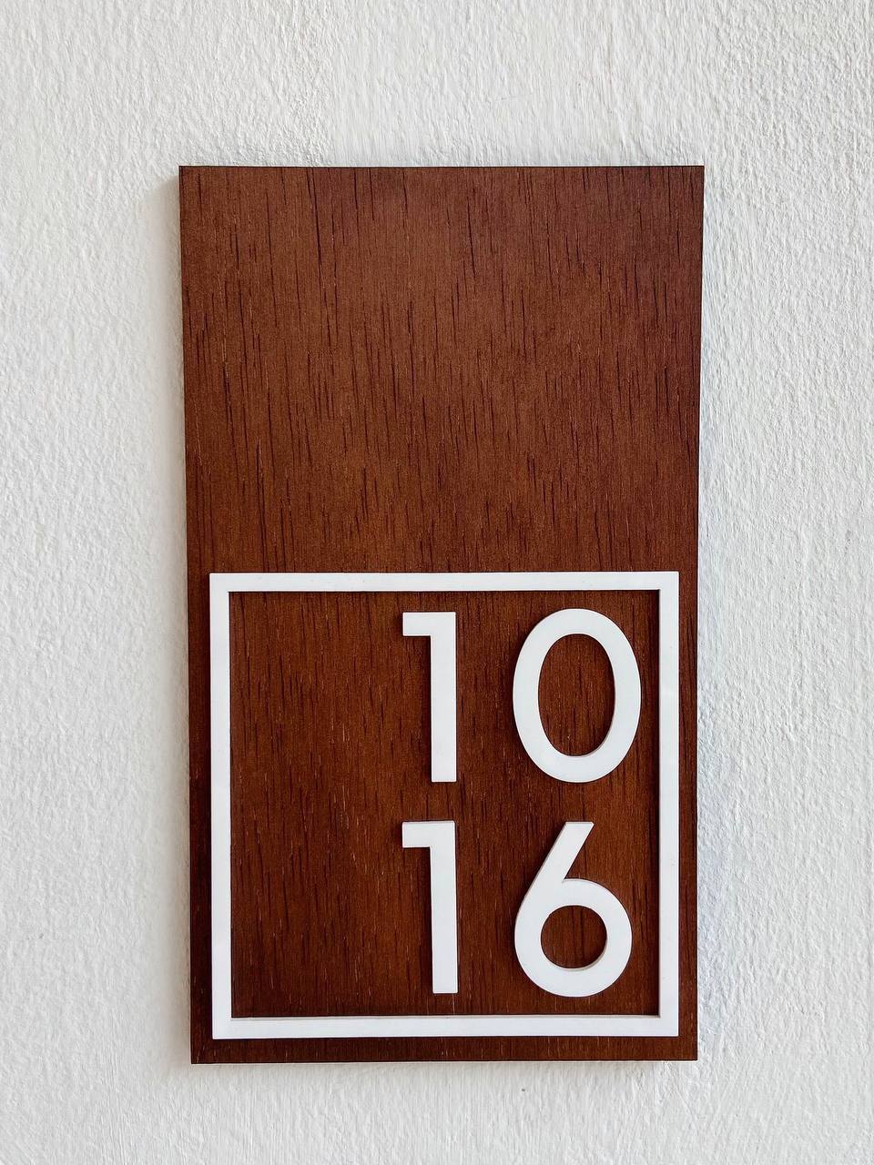 Minimalist Stained Wood Unit Number | SG seller | Door Unit Numbers ...