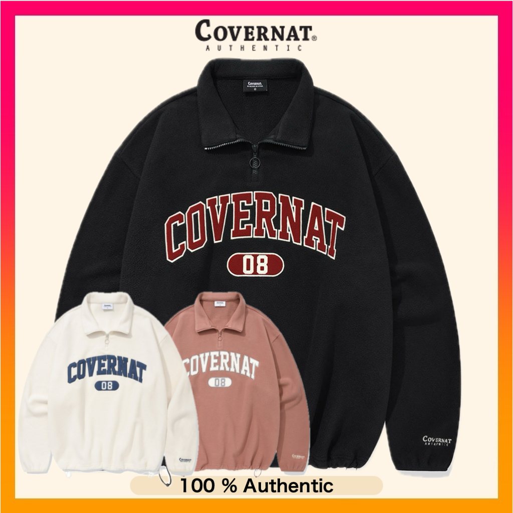 COVERNAT Arch Logo Fleece Half Zip Up Sweatshirt - 3 Colors (2024 NEW ...