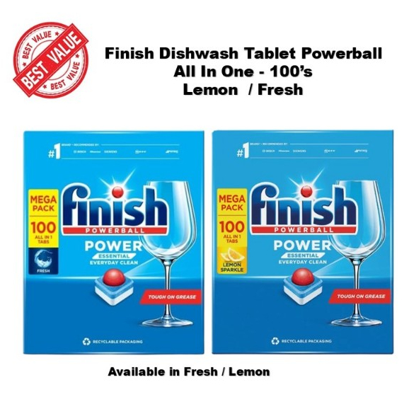 Finish Dishwasher Tablets PowerBall All In One 110s / Power Essentials ...