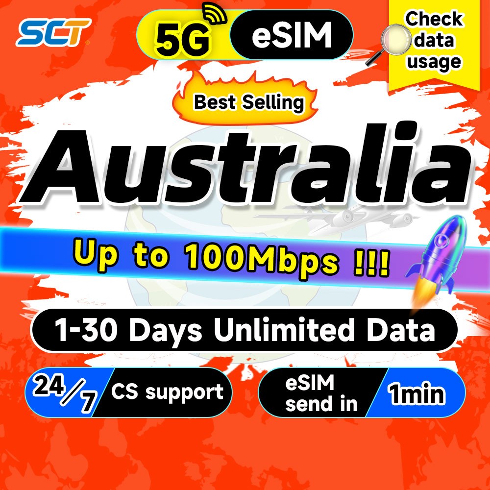 🔥Australia eSIM 5G 1-30 Days 1GB-30GB Unlimited Data eSIM Australia SIM ...
