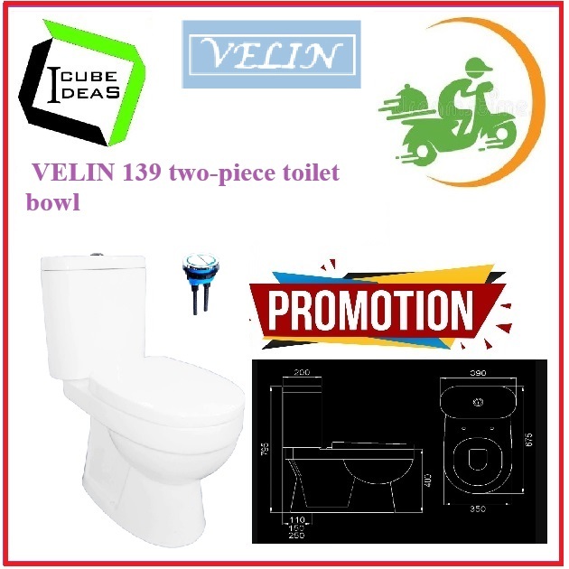 VELIN 139 TWO PIECE TOILET BOWL/ Local Warranty | Express Free Delivery ...
