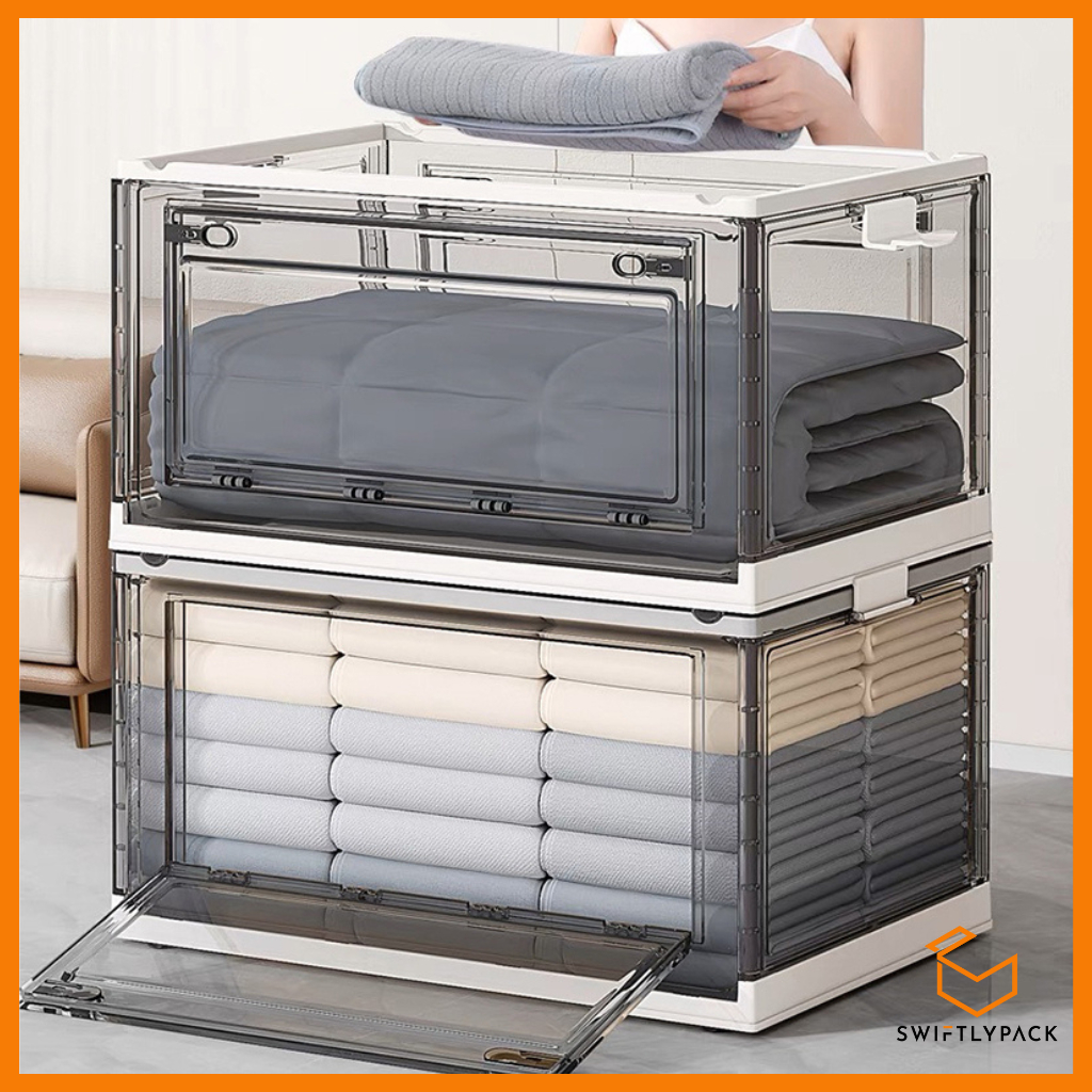 Foldable Transparent Storage Box for heavy clothing, toys, books ...