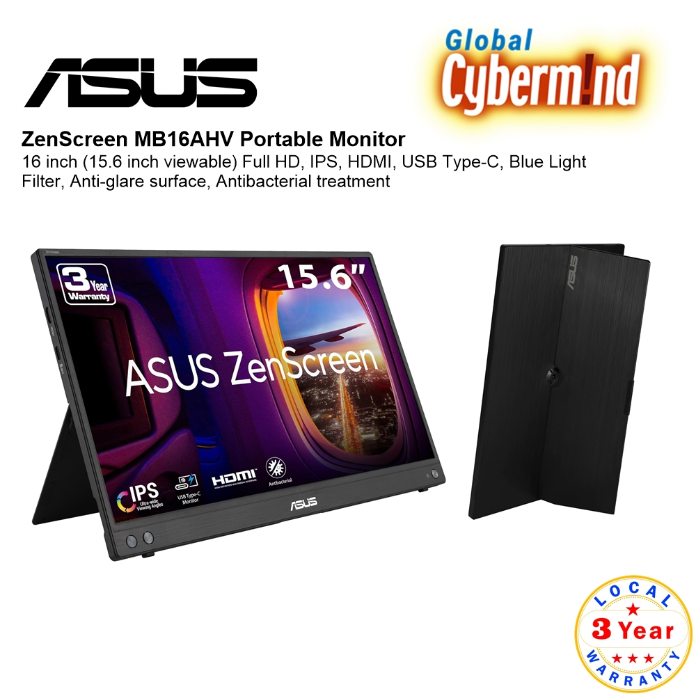 ASUS ZENSCREEN MB16AHV Portable Monitor 16 inch (15.6 inch viewable ...