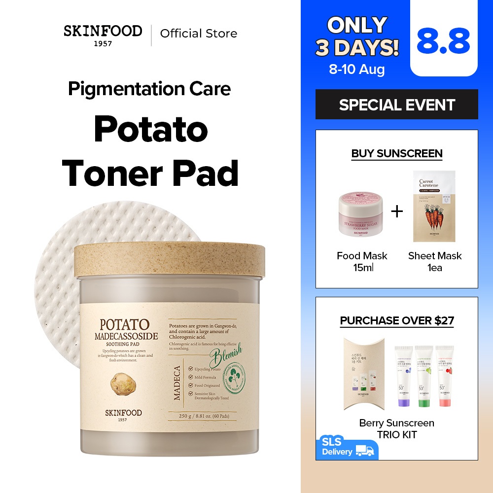 [SKINFOOD Official] Potato Madecassoside Soothing Pad 60ea / Skin ...