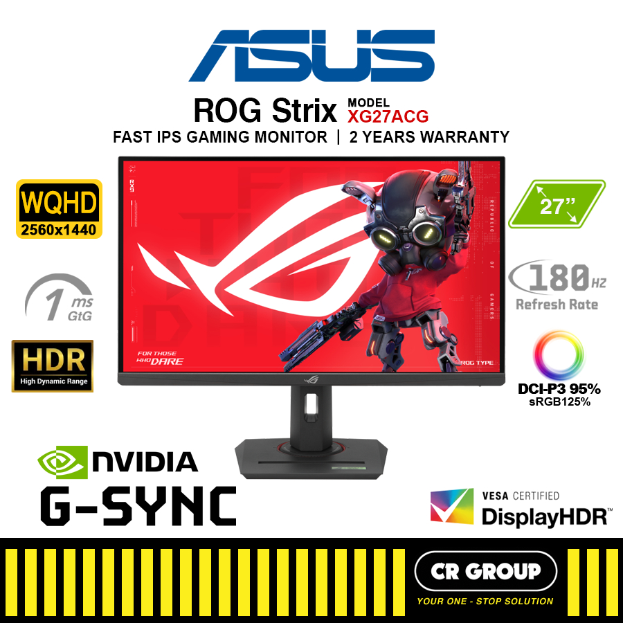 ASUS ROG Strix XG27ACG 27-inch Fast IPS 180Hz USB Type-C Gaming Monitor ...