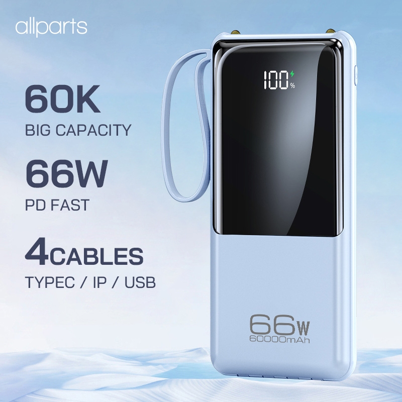 Fast Charge PD 66W Powerbank 60000mAh Power Bank Built-in 4 Cables Type ...