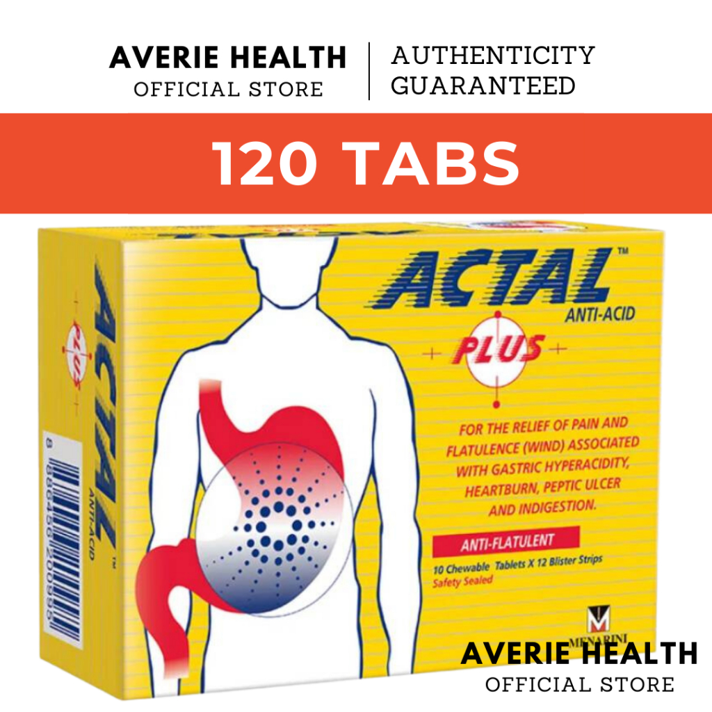 Actal Plus Fast Acting Antacid Tablets 120s | Relieves Gastric Pain ...