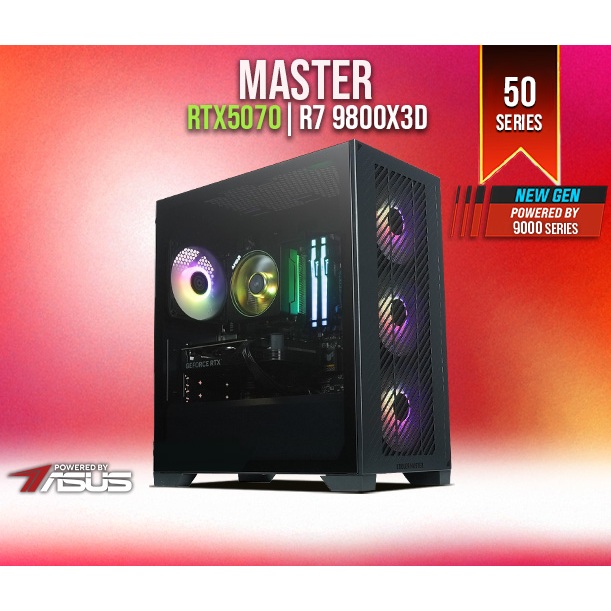 INVADER MASTER M41 | RTX 5070 | Ryzen 7 9800X3D GAMING DESKTOP | Shopee ...