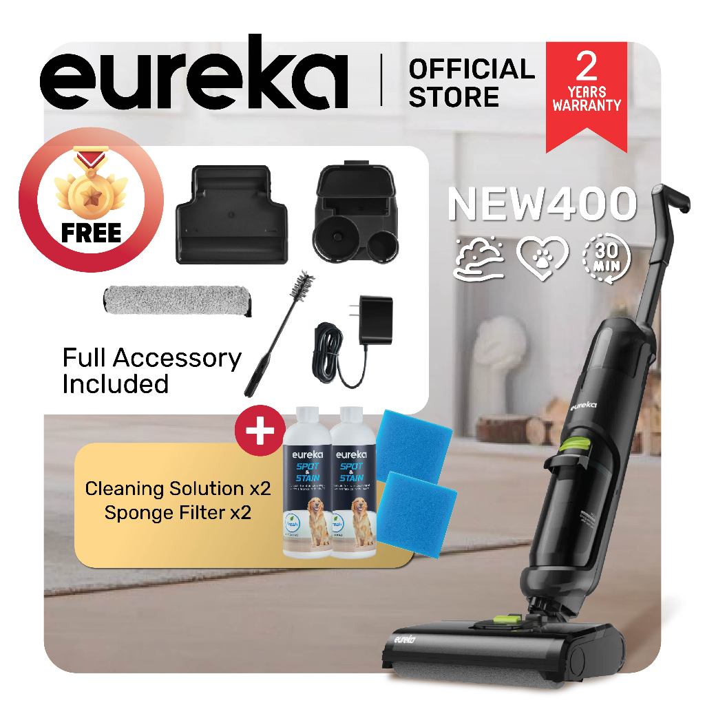 Eureka NEW400 Cordless Wet and Dry Vacuum 120W All-in-One Mop Self-Cleaning System (FREE ...
