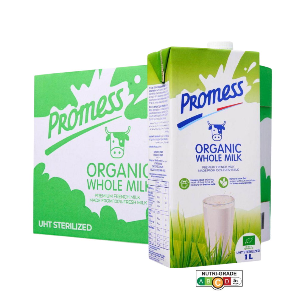 Promess™ Organic UHT Full Cream Fresh Milk - Made in France Halal Whole ...